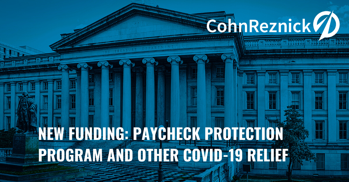 New funding for Paycheck Protection Program, other COVID-19 relief ...