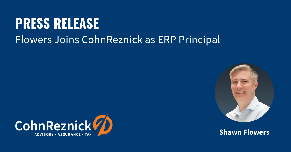 Flowers new CohnReznick ERP Principal